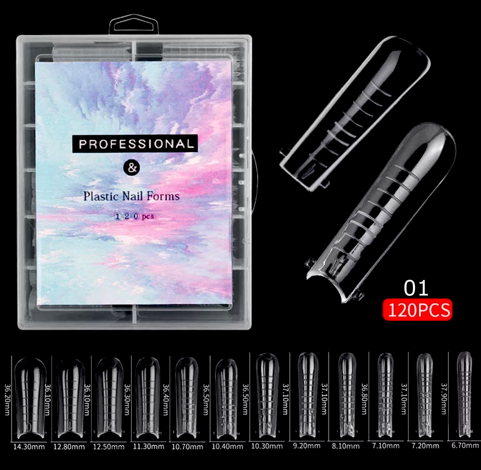 Tipsuri Full Forms Refolosibile - Set 120 buc Nr 01